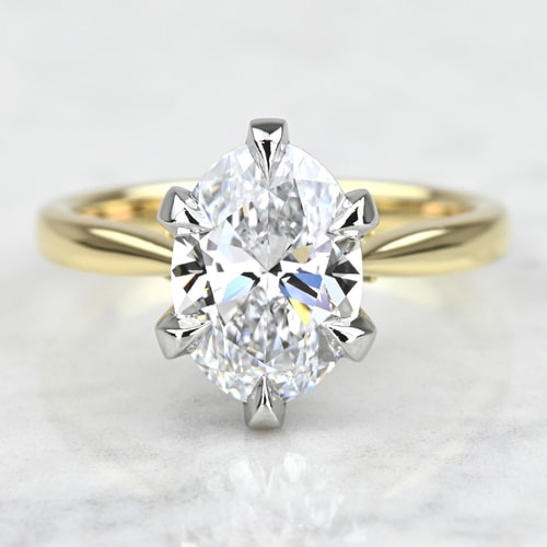 3 Carat Lab Grown Oval Diamond Petite Pave Engagement Ring With Diamond ...