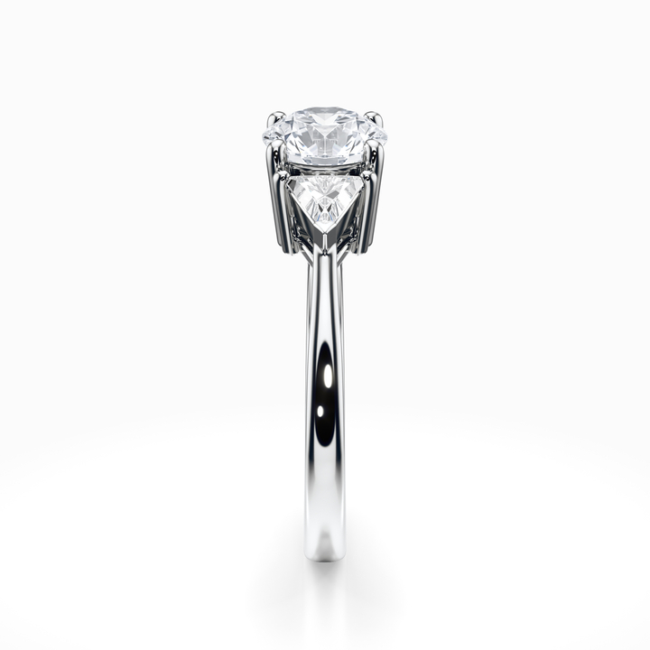 Platinum Trillion Accented Diamond Ring Setting (1/2 Ctw)