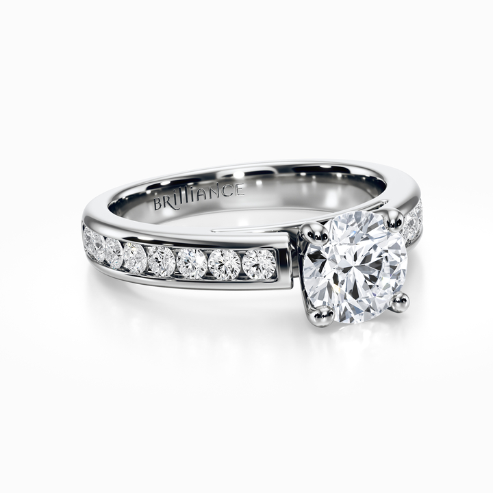 Cathedral Channel Set Engagement Ring In Platinum