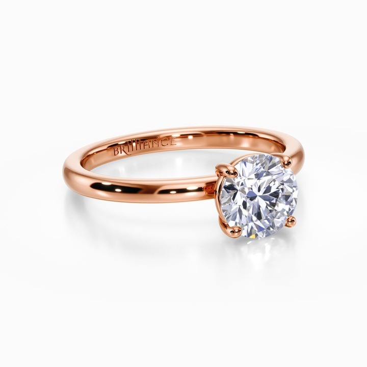 Basket-Style Rose Gold Solitaire Ring