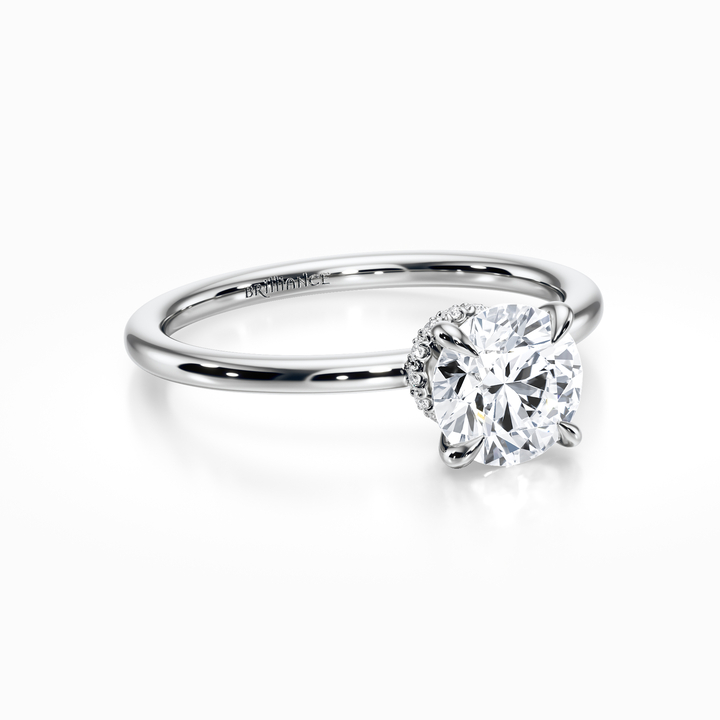Engagement Ring with Diamond Collar in Platinum