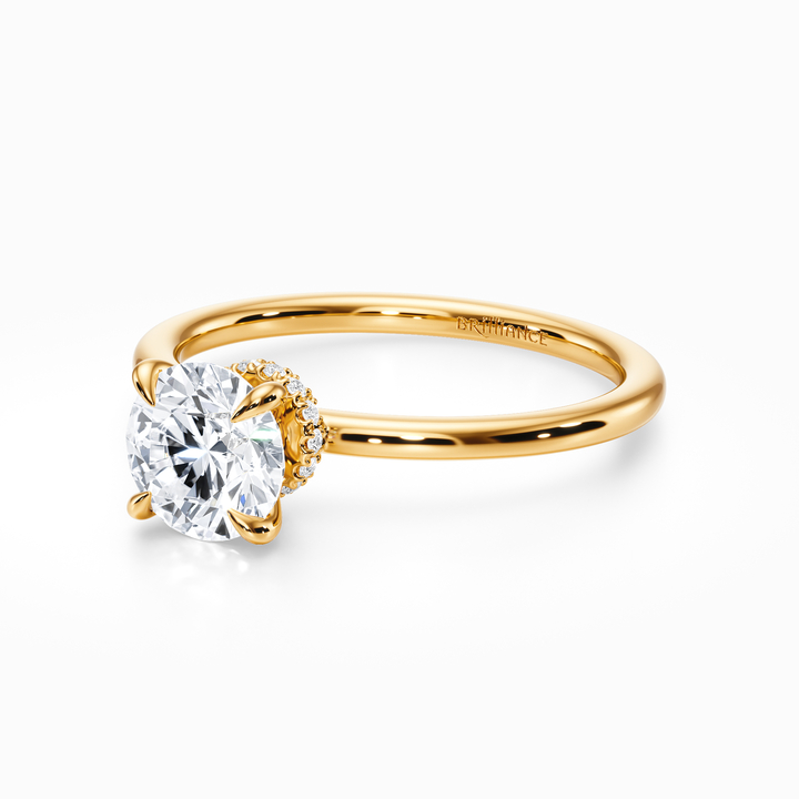 Engagement Ring with Diamond Collar in Yellow Gold