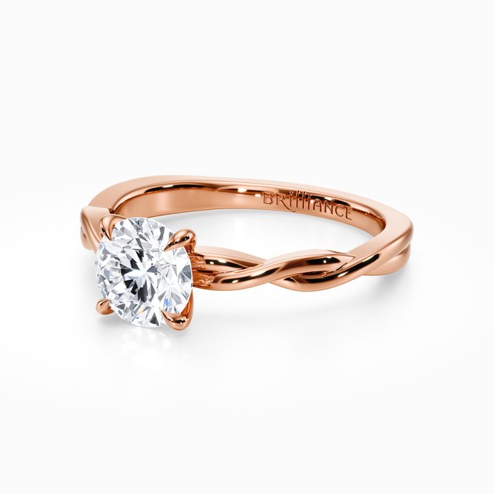 Twisted Solitaire Engagement Ring In Rose Gold