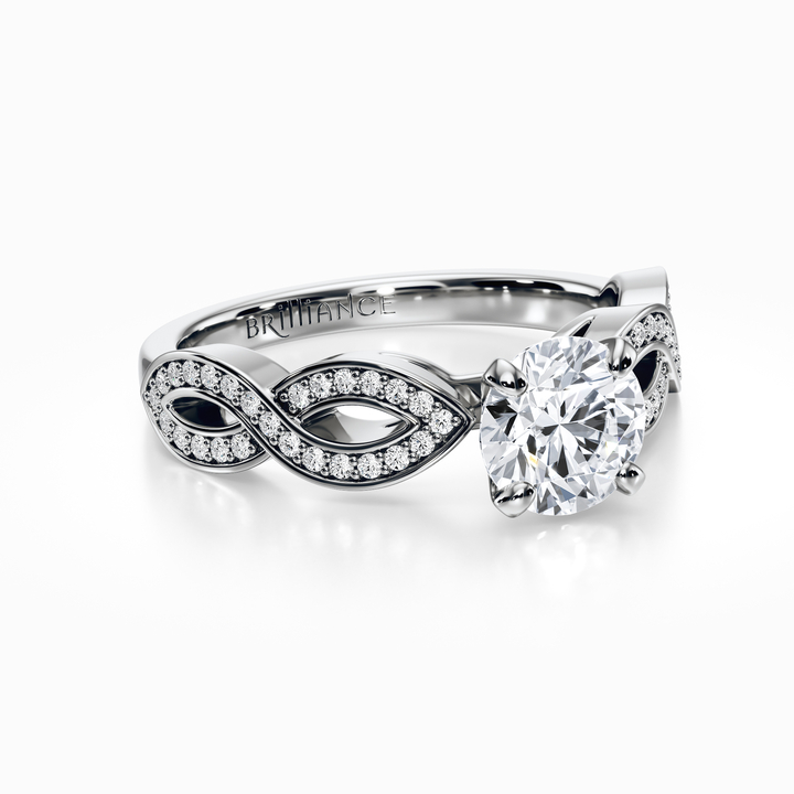 Infinity Twist Cathedral Setting Engagement Ring