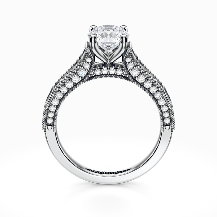 Vintage Milgrain Engagement Ring In Platinum