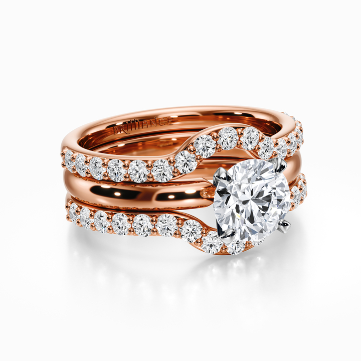 Wedding Ring Wrap Set In Rose Gold | Rose Gold Ring Enhancer