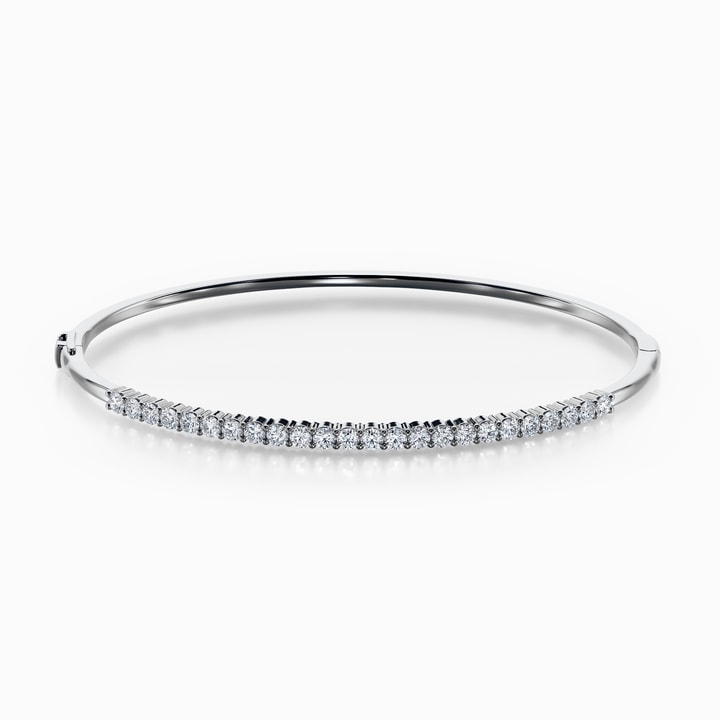 Lab Diamond Bangle in White Gold (1.5 Carat)