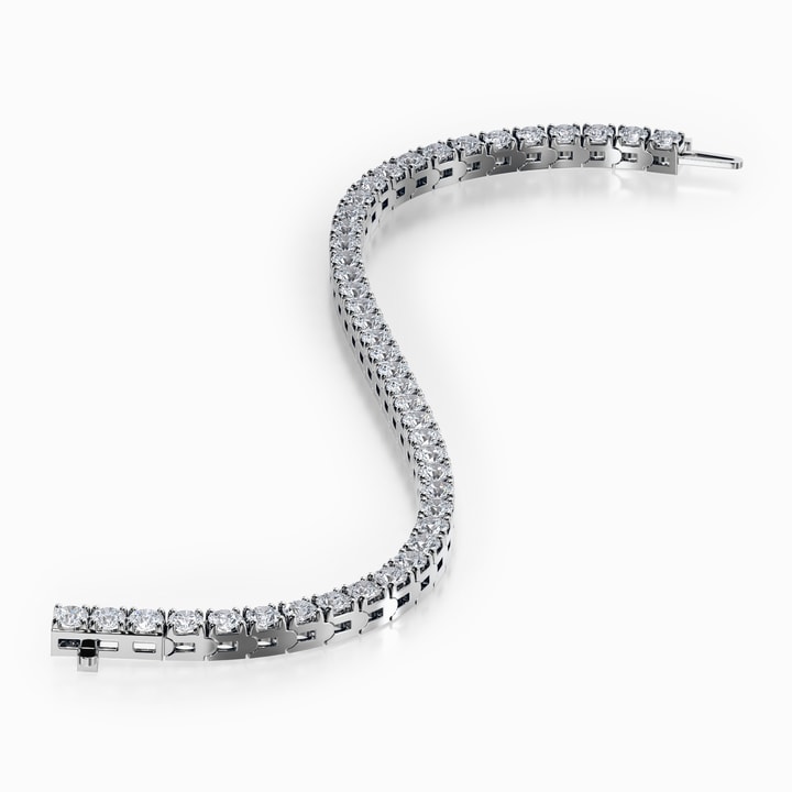 Lab Diamond Bracelet in White Gold (7 Carat)