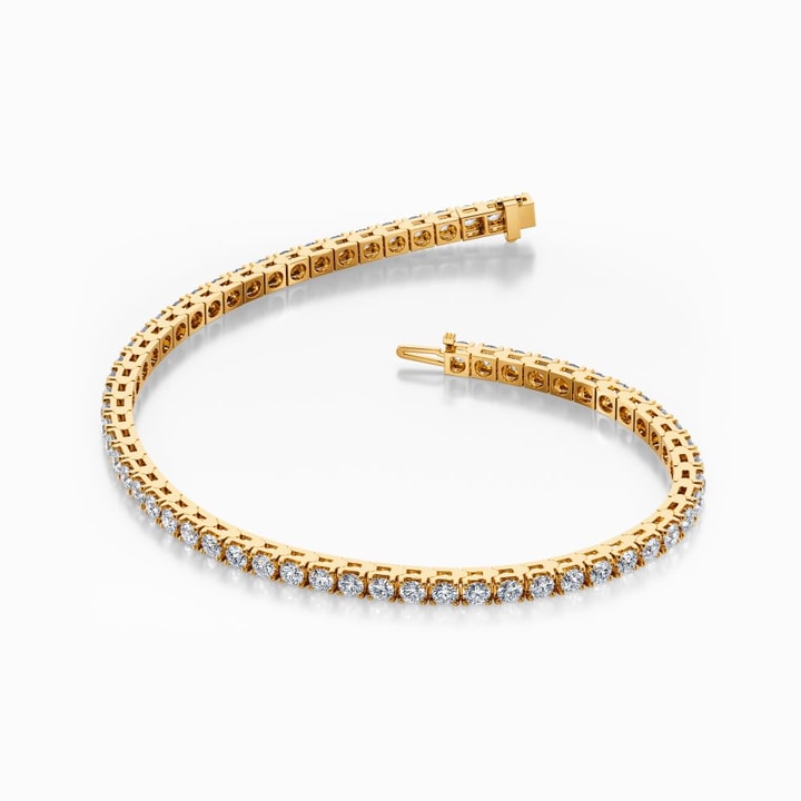 Lab Diamond Bracelet in Yellow Gold (2 Carat)