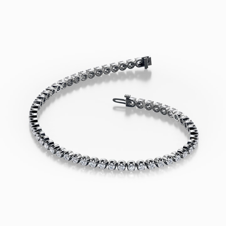 Line Illusion Lab Diamond Bracelet in White Gold (1 Carat)