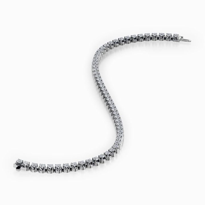 Line Illusion Lab Diamond Bracelet in White Gold (1 Carat)
