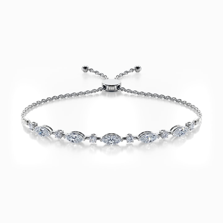 Mixshape Lab Diamond Bar Bracelet in White Gold (2.50 carat)