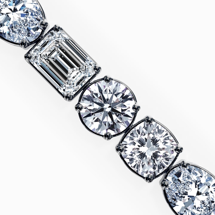 Mixshape Lab Diamond Bracelet in White Gold (22 Carat)
