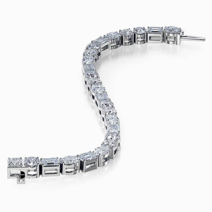 Mixshape Lab Diamond Bracelet in White Gold (22 Carat)