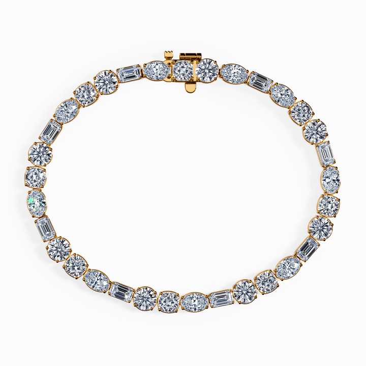 Mixshape Lab Diamond Bracelet in Yellow Gold (15 Carat)