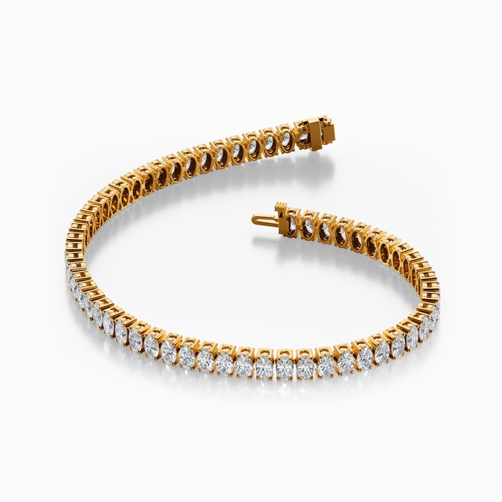 Oval Lab Diamond Bracelet in Yellow Gold (12 Carat)