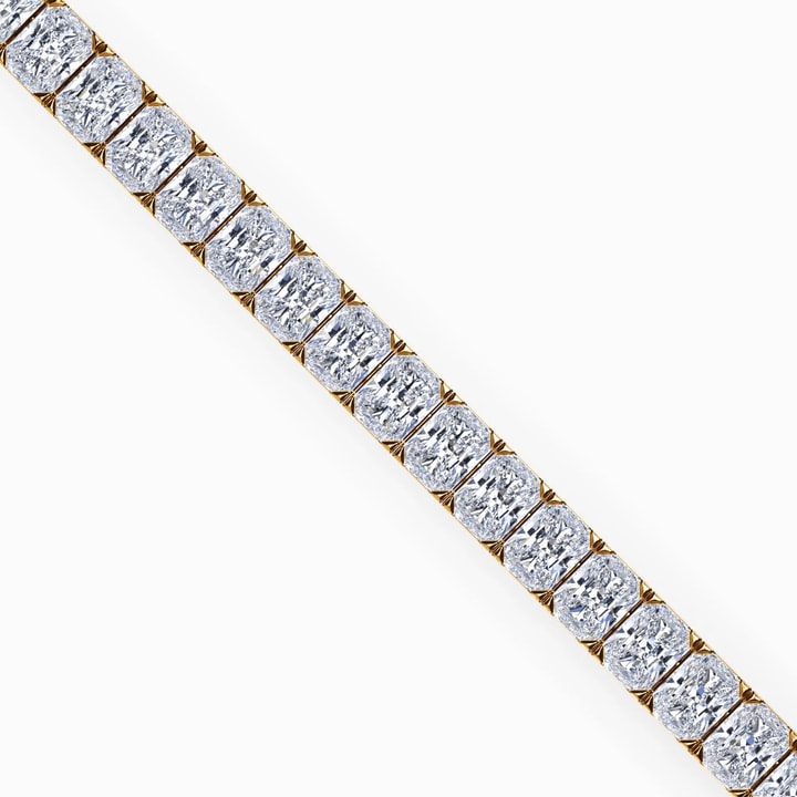 Radiant Lab Diamond Bracelet in Yellow Gold (4 Carat)