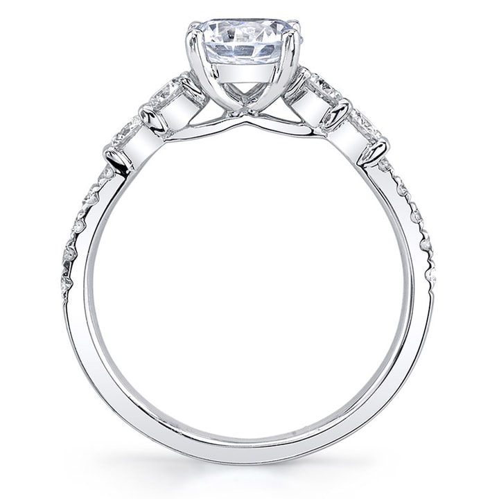 Classic Five Stone Ring In White Gold