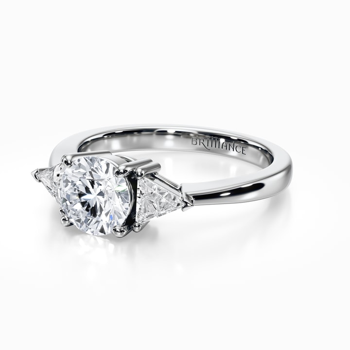 Trillion Accented Diamond Ring Setting In Gold (1/2 Ctw)