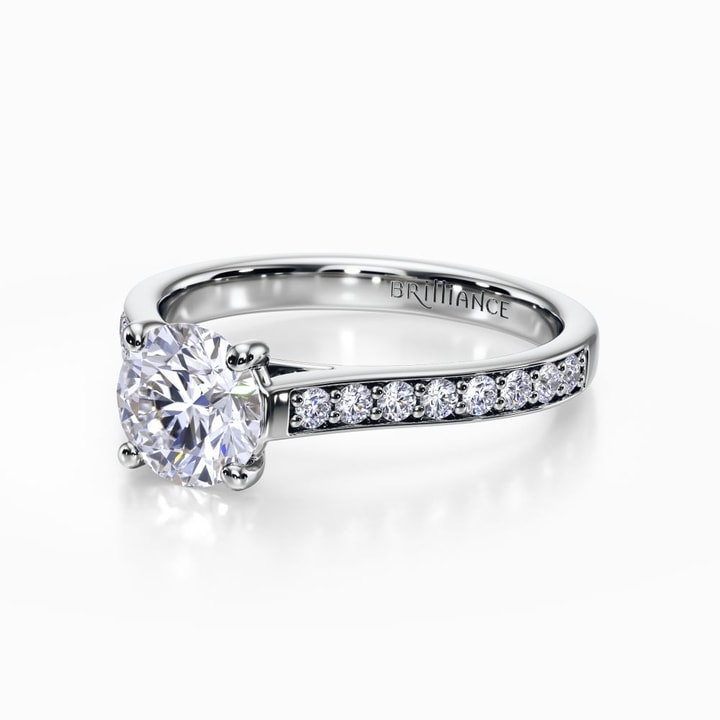 Amour Diamond Engagement Ring in Platinum