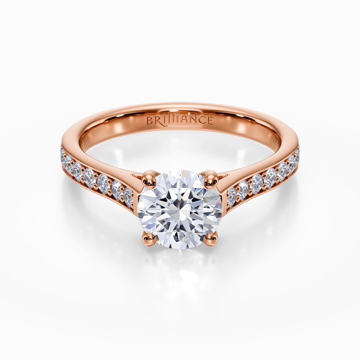 Amour Diamond Engagement Ring in Rose Gold