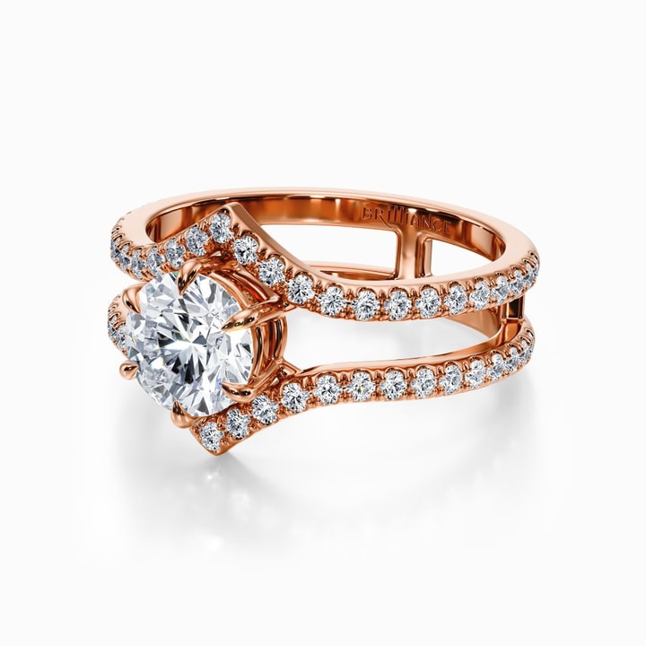 Art Nouveau Engagement Ring In Rose Gold | Brilliance.com