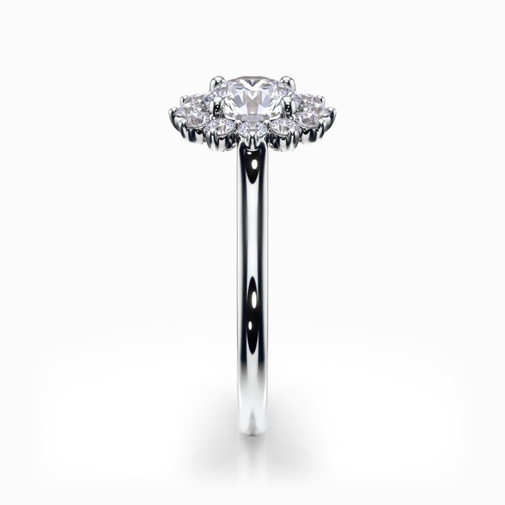 Aurora Diamond Engagement Ring in White Gold