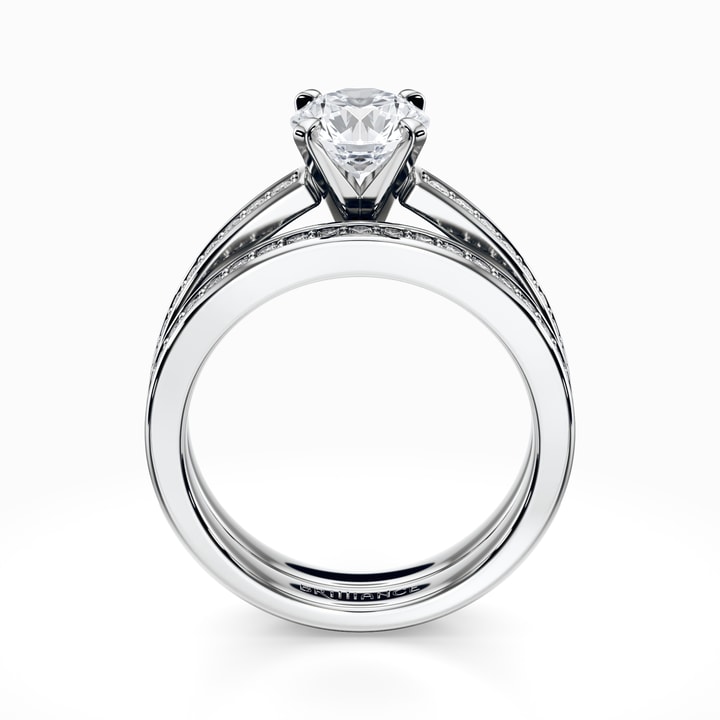 Cathedral Pave Set Diamond Bridal Set In White Gold