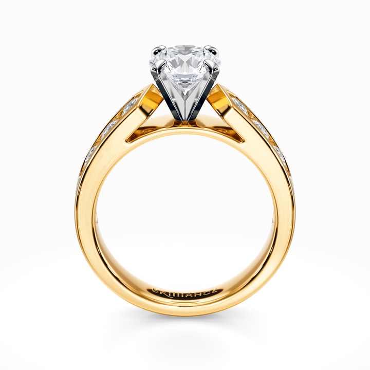 Channel Set Engagement Ring Setting In Yellow Gold