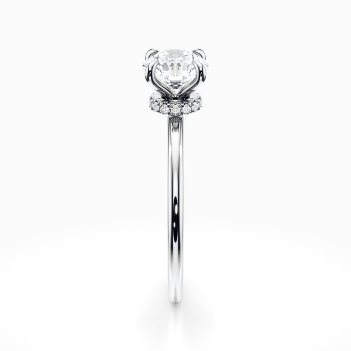 Engagement Ring with Diamond Collar in White Gold