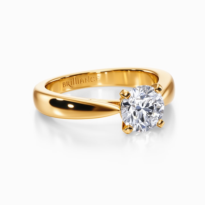 Ethereal Solitaire Engagement Ring in Yellow Gold
