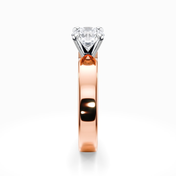 4mm Wide Diamond Engagement Ring In Rose Gold