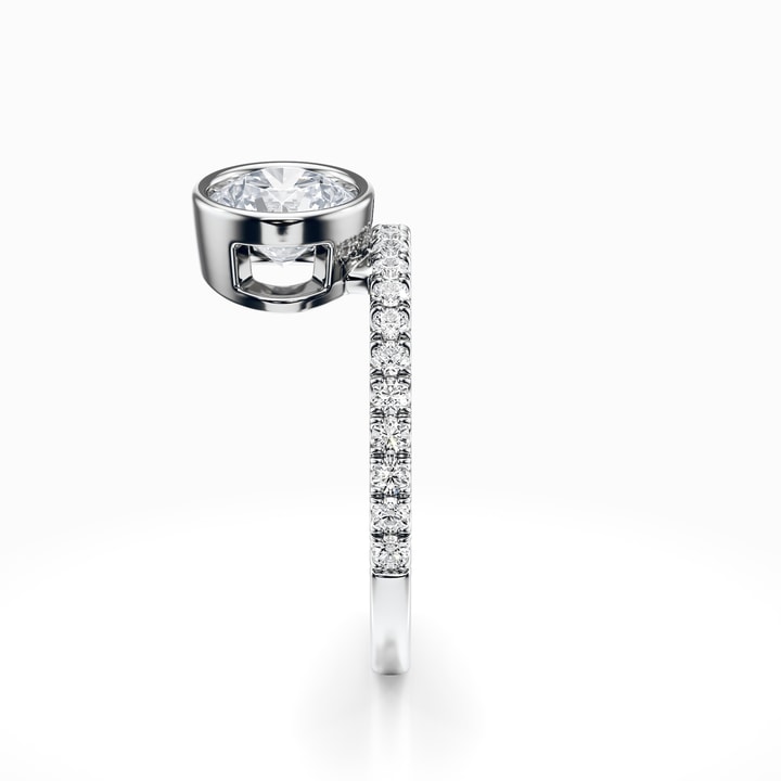 Floating Pave Diamond Ring | Platinum