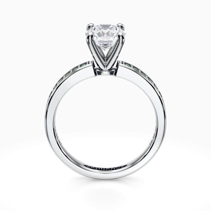 Emerald Pave Engagement Ring Setting In White Gold