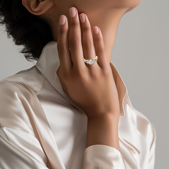 Diamond Loop Ring In Yellow Gold