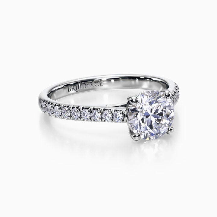 Royal Diamond Engagement Ring in White Gold