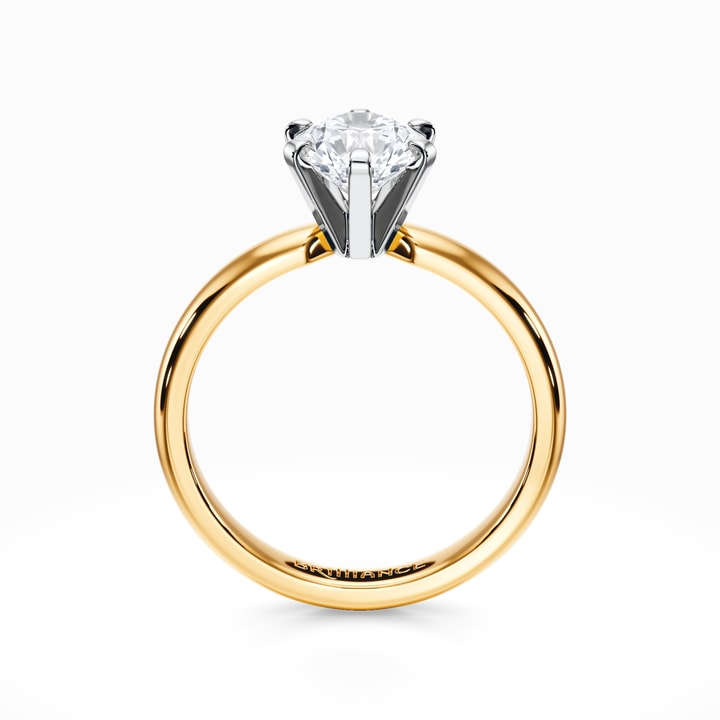 Six-Prong Solitaire Engagement Ring in Yellow Gold