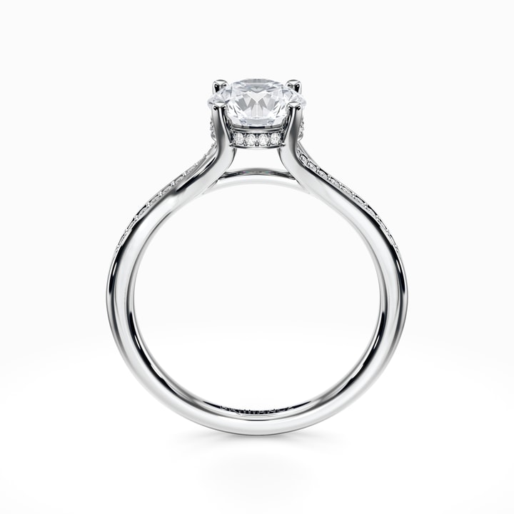 Platinum Split Shank Pave Diamond Ring Setting