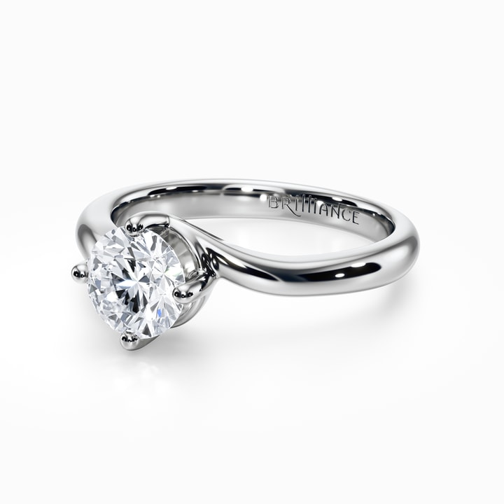 Platinum Solitaire Twist Engagement Ring Setting