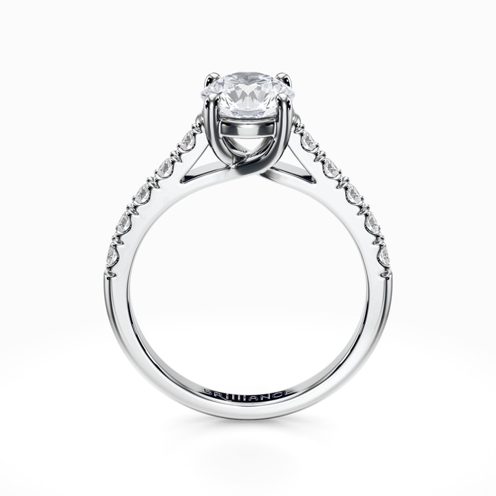Trellis Diamond Engagement Ring in White Gold