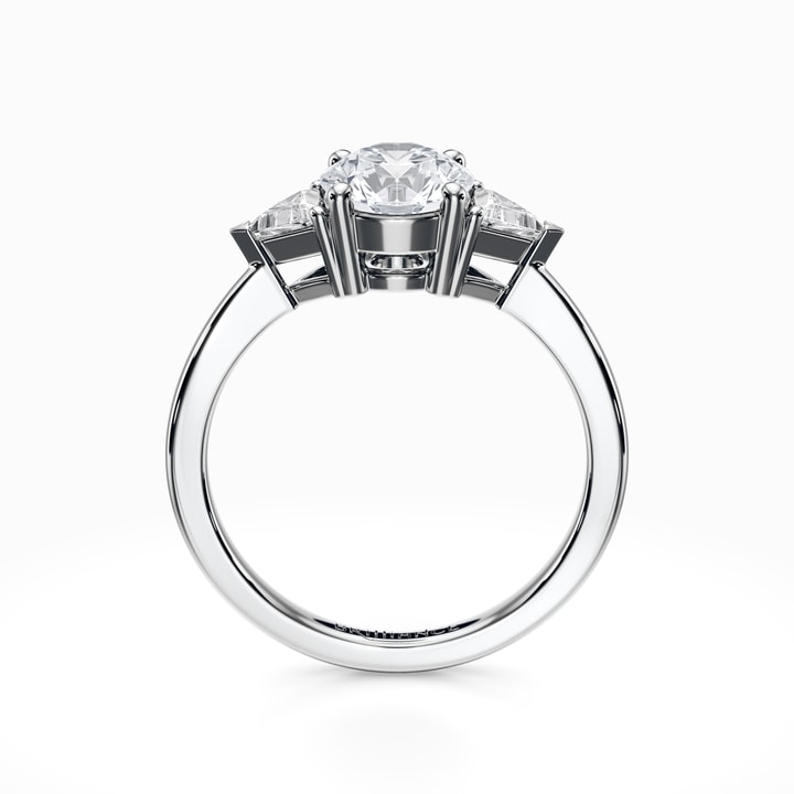 Trillion Setting Engagement Ring In White Gold (1/3 Ctw)