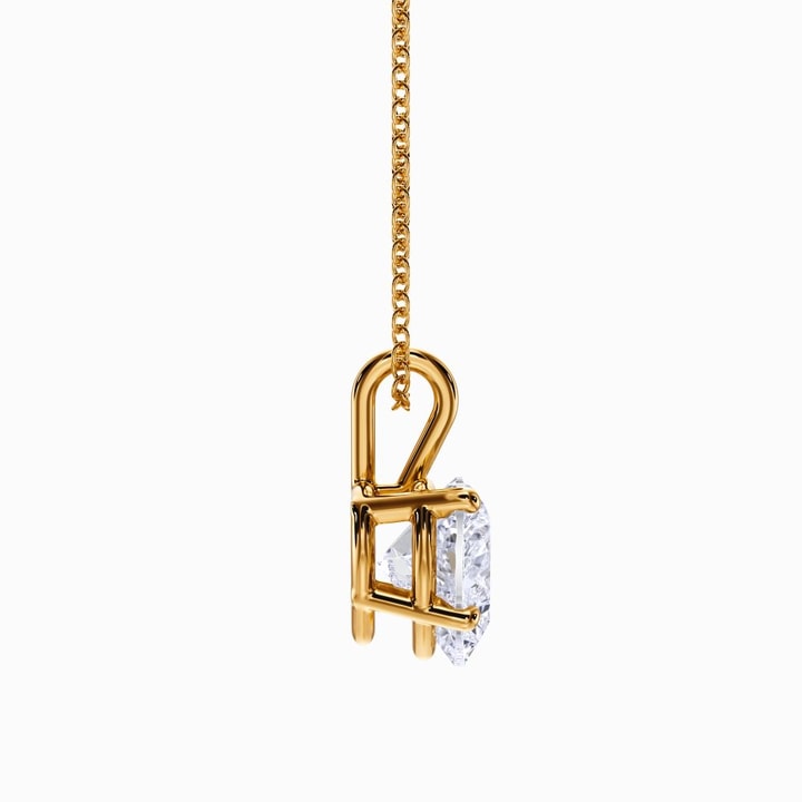 1.50 Carat Lab Grown Heart Pendant in Yellow Gold