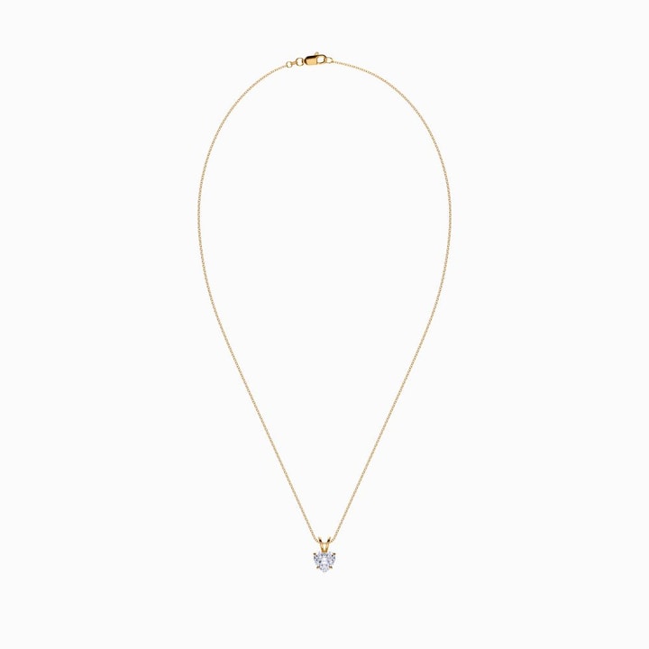 1.50 Carat Lab Grown Heart Pendant in Yellow Gold