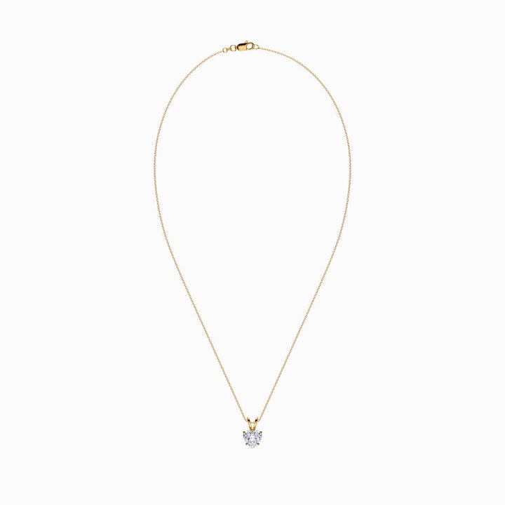 2.50 Carat Lab Grown Heart Pendant in Yellow Gold