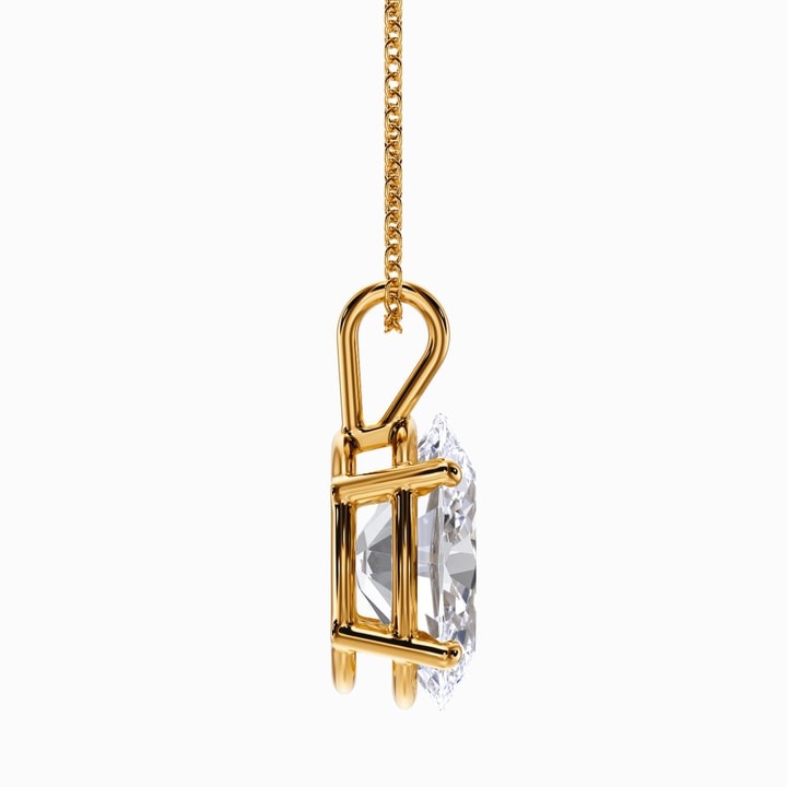 3 Carat Lab Diamond Oval Pendant in Yellow Gold