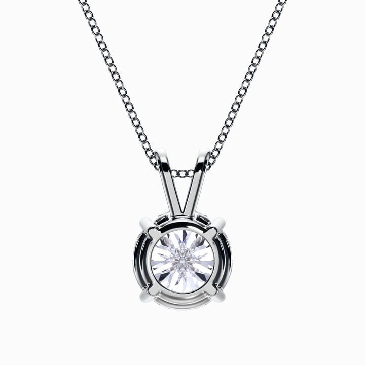 Round Lab Diamond Pendant in White Gold (3 Carat)