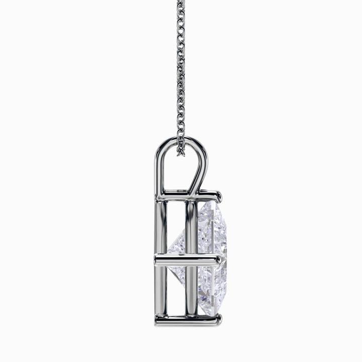 Princess Lab Diamond Pendant in White Gold (3 Carat)