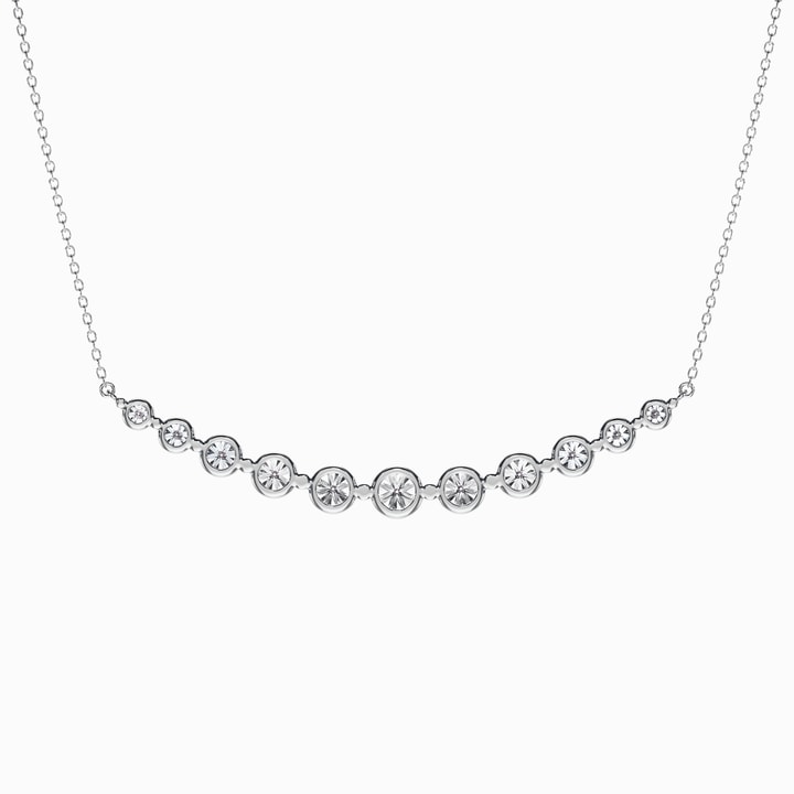 Graduated Lab Diamond Segment Necklace in White Gold (3 Carat)