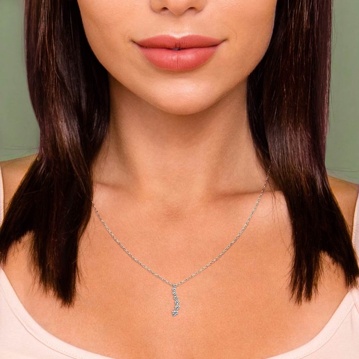 Journey Diamond Pendant in White Gold (1/2 ctw)