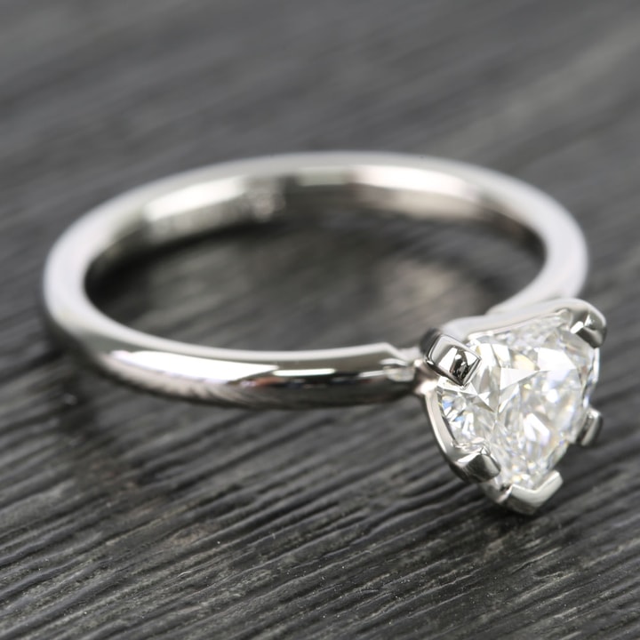 0.90 Carat Heart Comfort-Fit Solitaire Diamond Engagement Ring